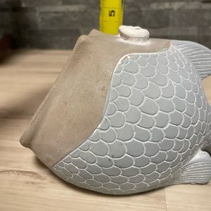Accents | Big Mouth Blue Cement Fish Planter | Poshmark